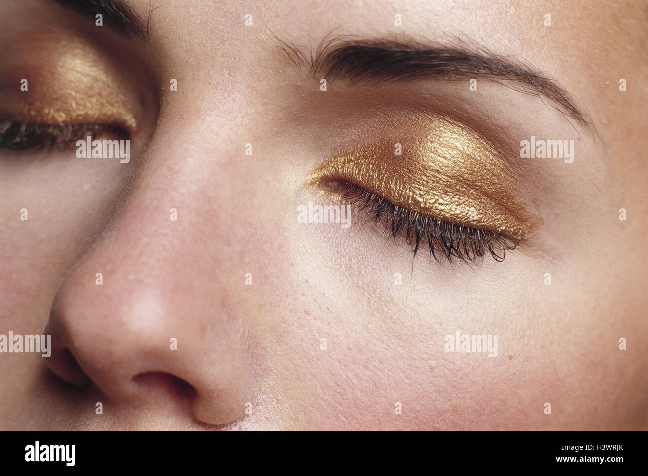 Woman, look, made up, detail, ocular match model released greasepaint ...