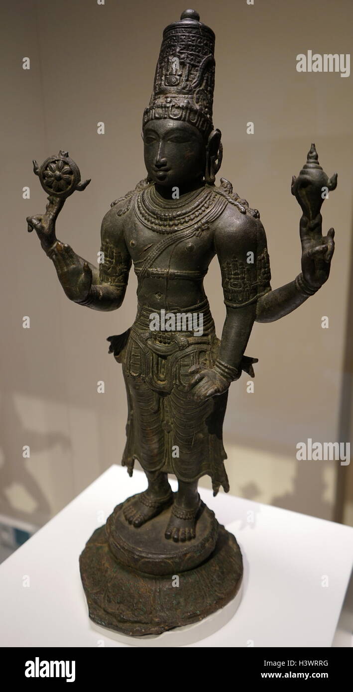 Bronze statue of the God Vishnu, the Supreme God Svayam Bhargava of ...