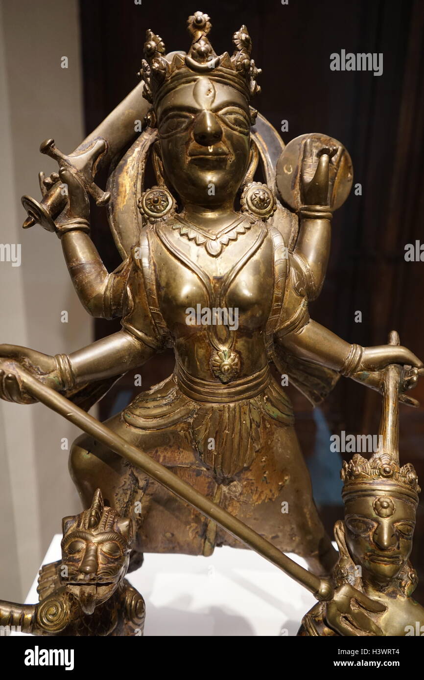 The Goddess Durga Killing the Buffalo Demon, (Mahishasura Mardini) from ...