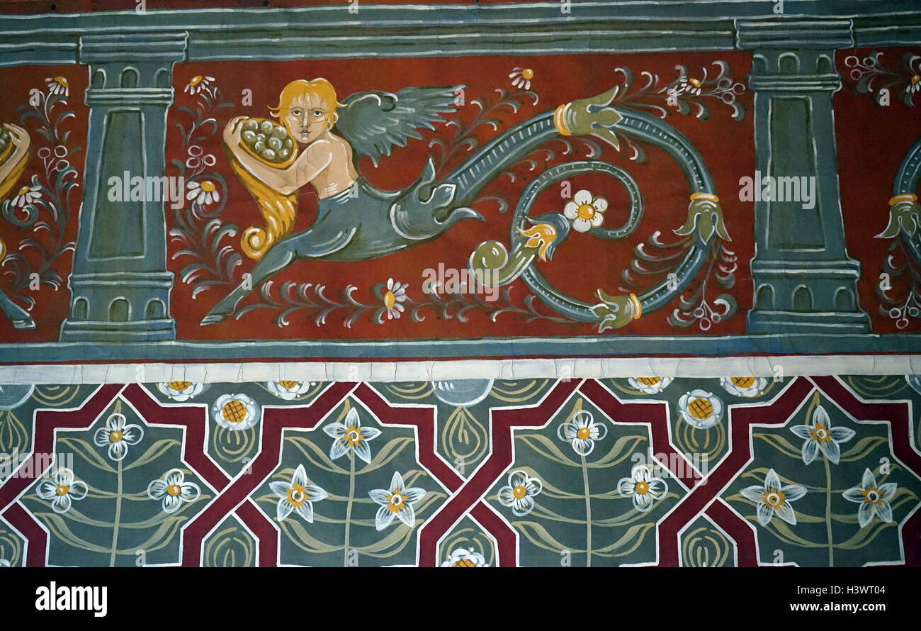 Hand painted Elizabethan wall Blakesley Hall is a Tudor hall on ...