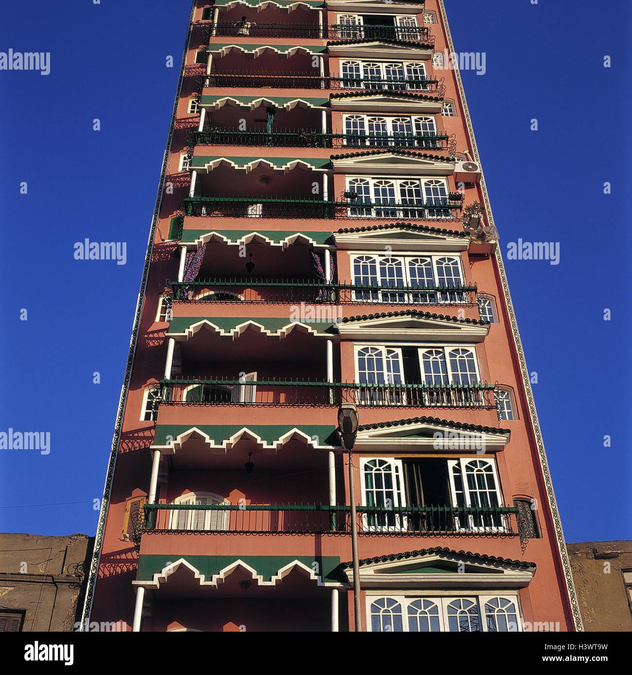 Egypt, Cairo, bus terminal, high rise, facade, detail, Africa, Cairo ...