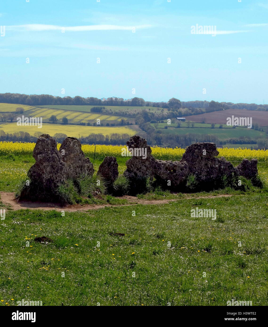 The King's Men Stone Circle which is part of the Rollright Stones, a ...