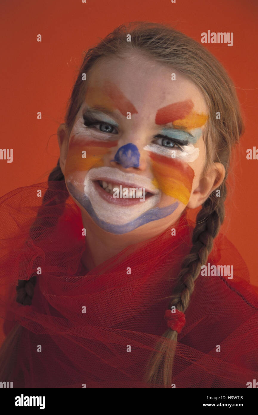 Carnival, girl, lining, clown, portrait, carnival, child, clown look ...