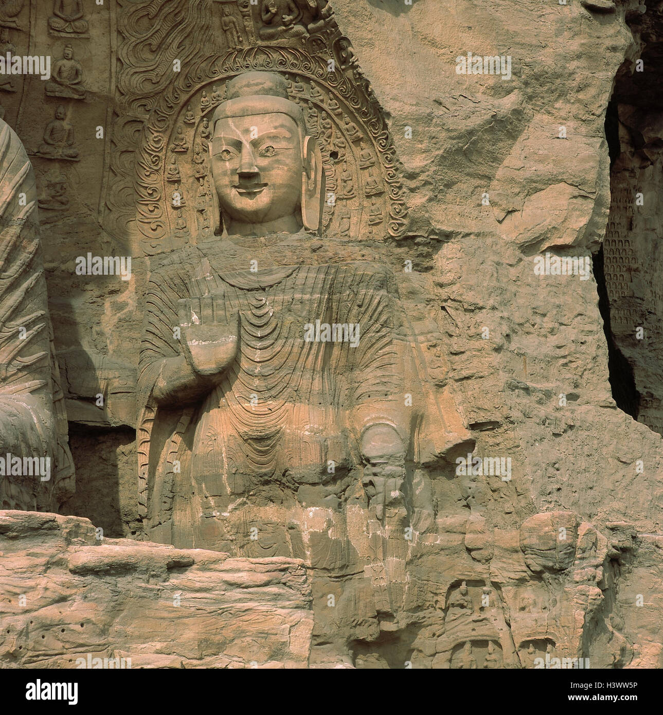 China, Shaanxi, Datong, rock temple, Buddha's statue, Shenxi, Shensi ...