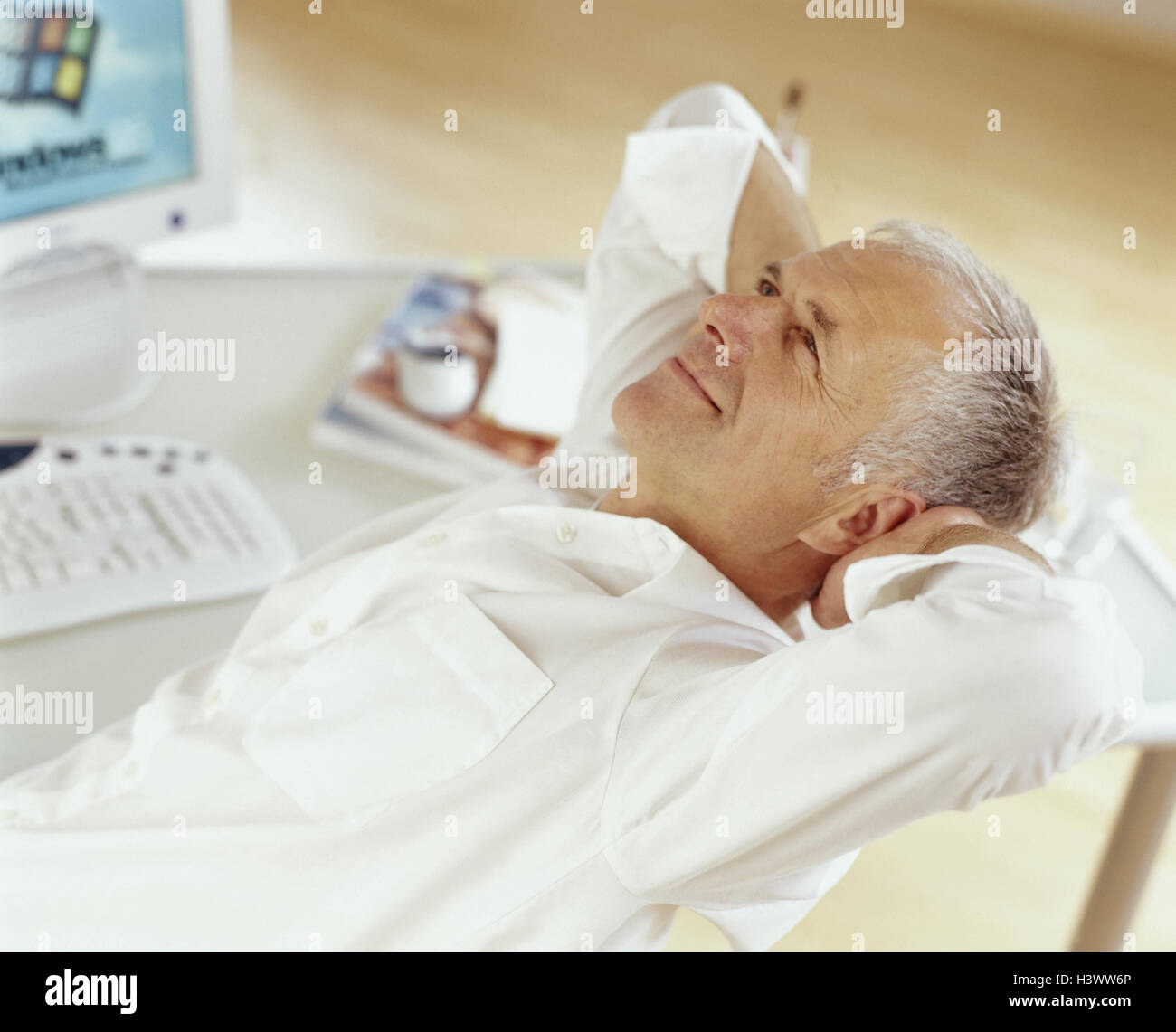 Office, man, work break, relaxing, model released, clerks, office ...