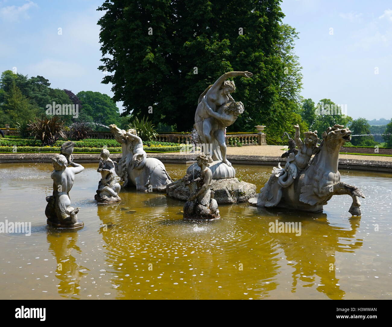 Epic fountain depicting Roman mythological characters in the gardens of ...