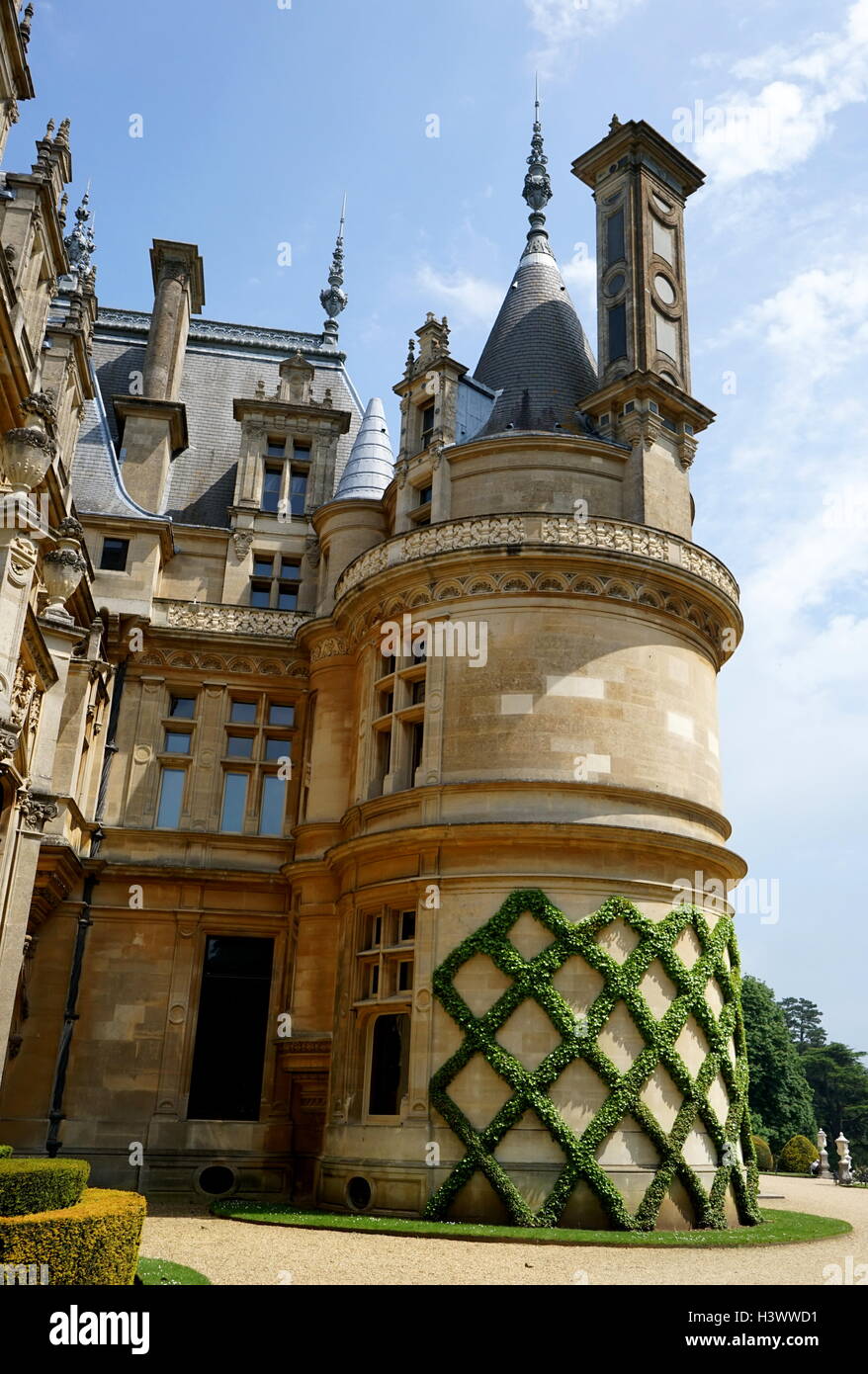 Exterior of Waddesdon Manor, a country house in the village of ...