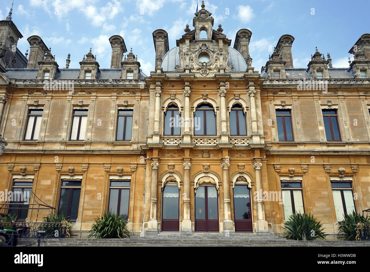 Exterior of Waddesdon Manor, a country house in the village of ...
