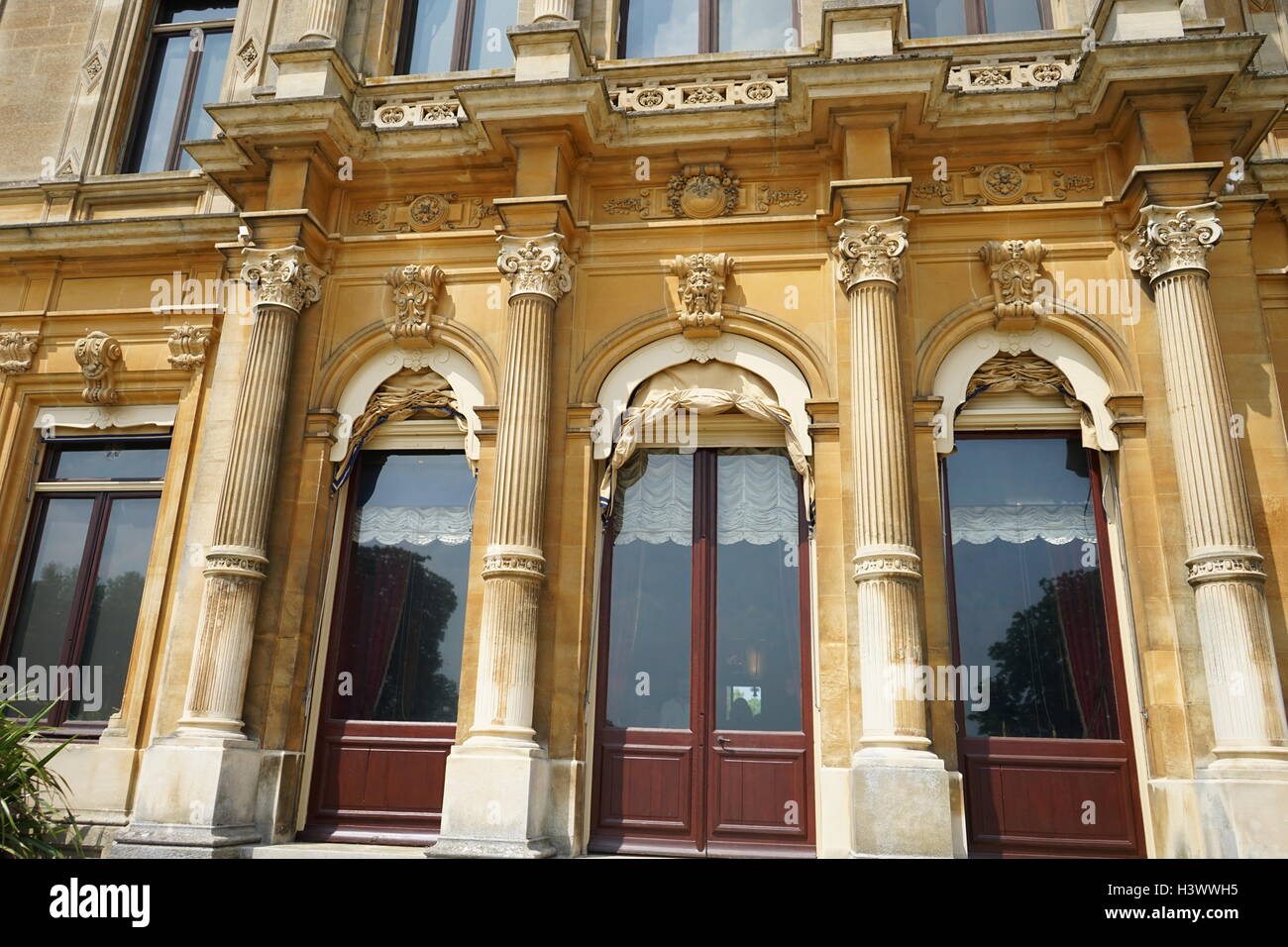 Exterior of Waddesdon Manor, a country house in the village of ...