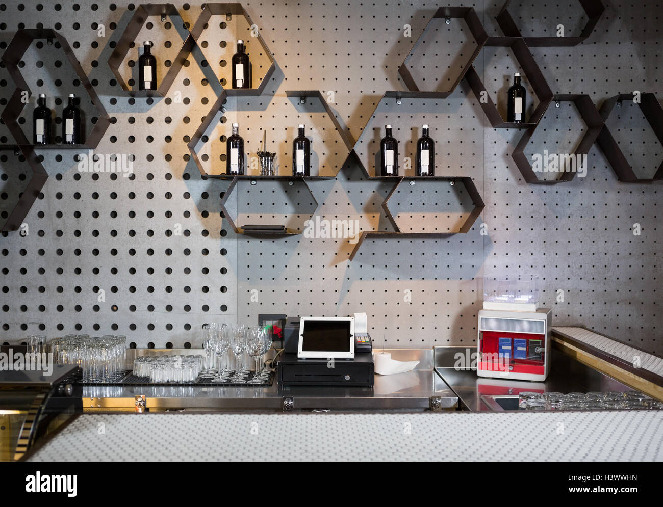 Interior view of bar counter Stock Photo - Alamy