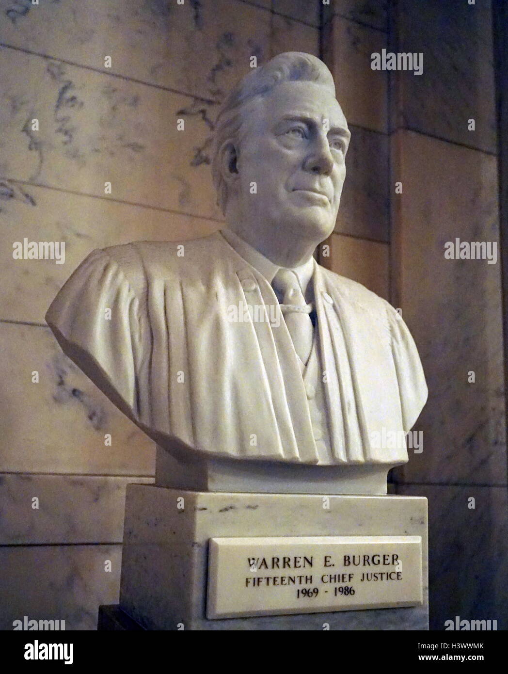 Marble bust of Warren E. Burger (1907-1995) Chief Justice of the United ...