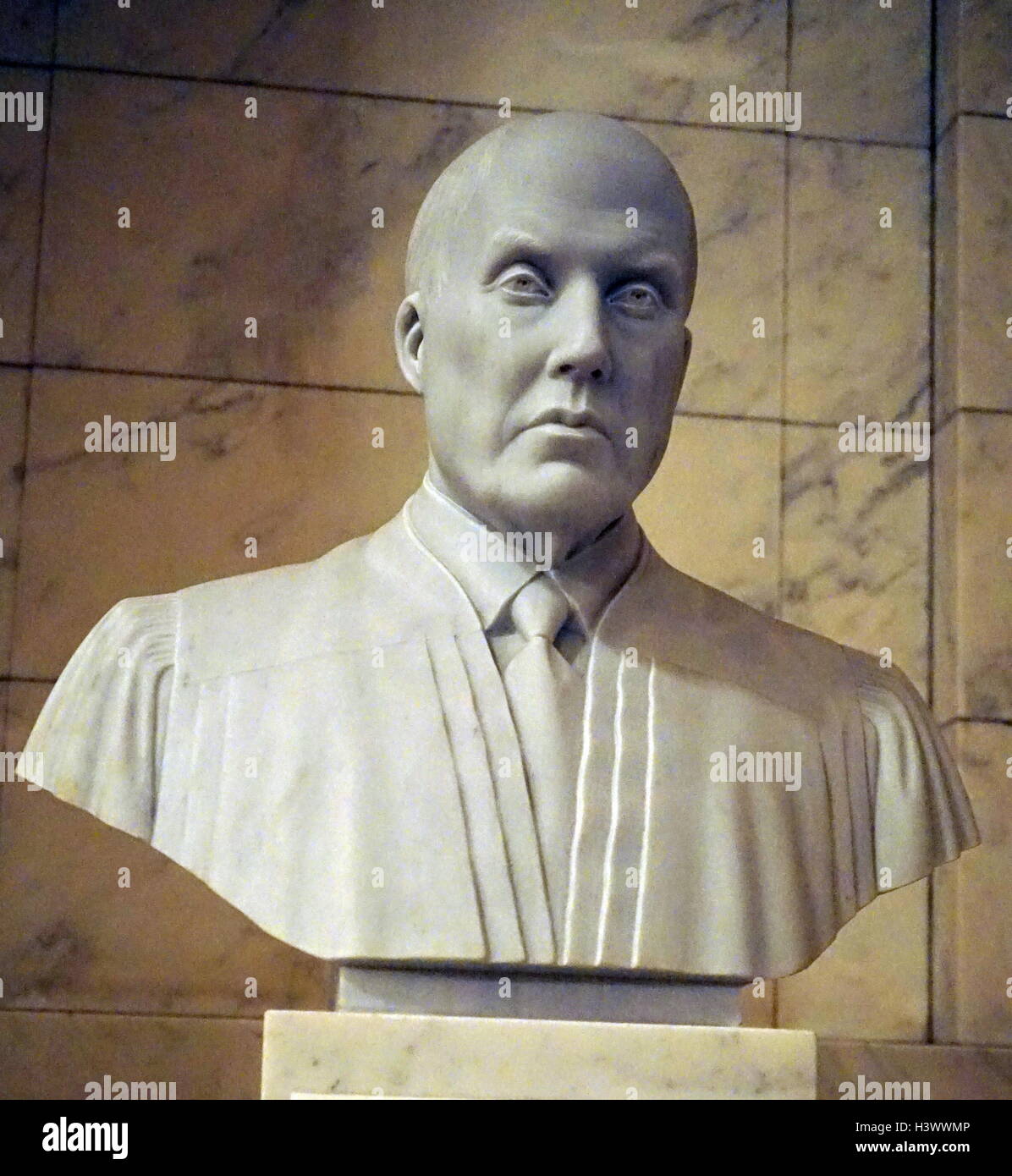 Marble bust of William Rehnquist (1925-2005) an American lawyer, jurist ...