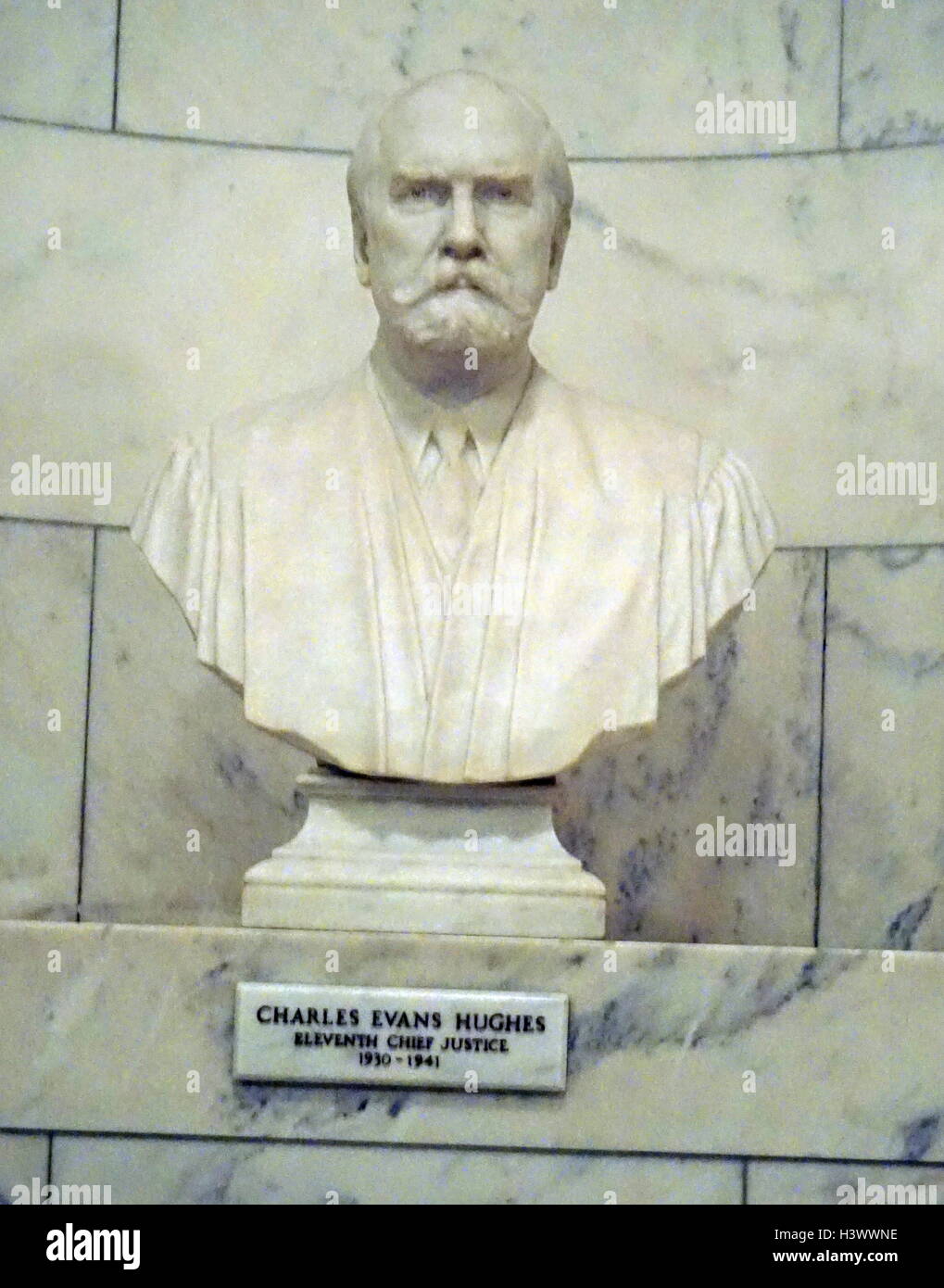 Bust of Charles Evans Hughes (1862-1948) an American statesman, lawyer ...