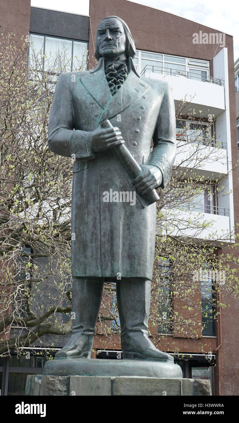Statue of Skúli Magnusson (1711-1794) an Icelandic Landfógeti by ...