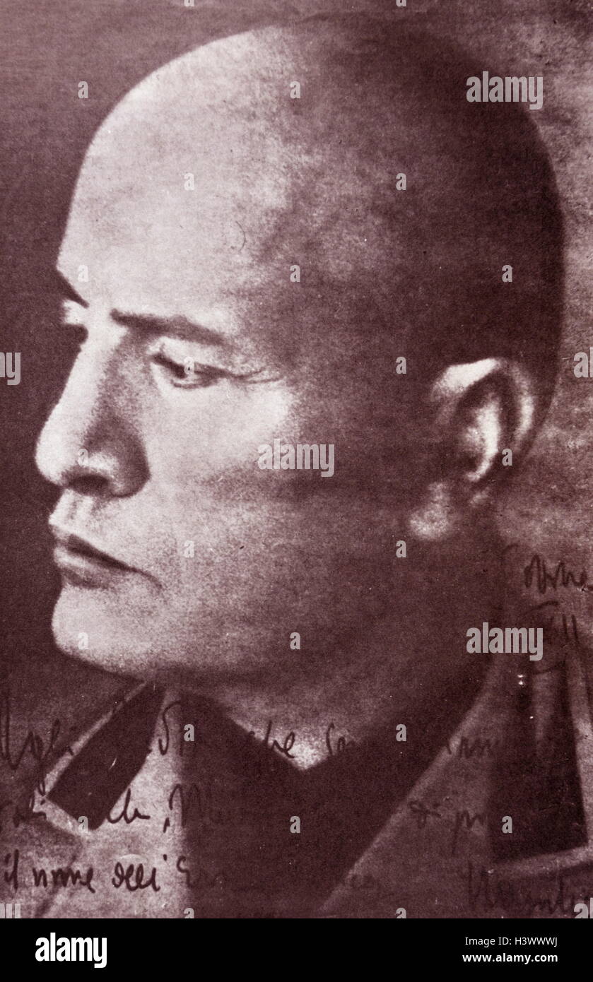Photograph of Benito Mussolini (1883-1945) an Italian politician ...