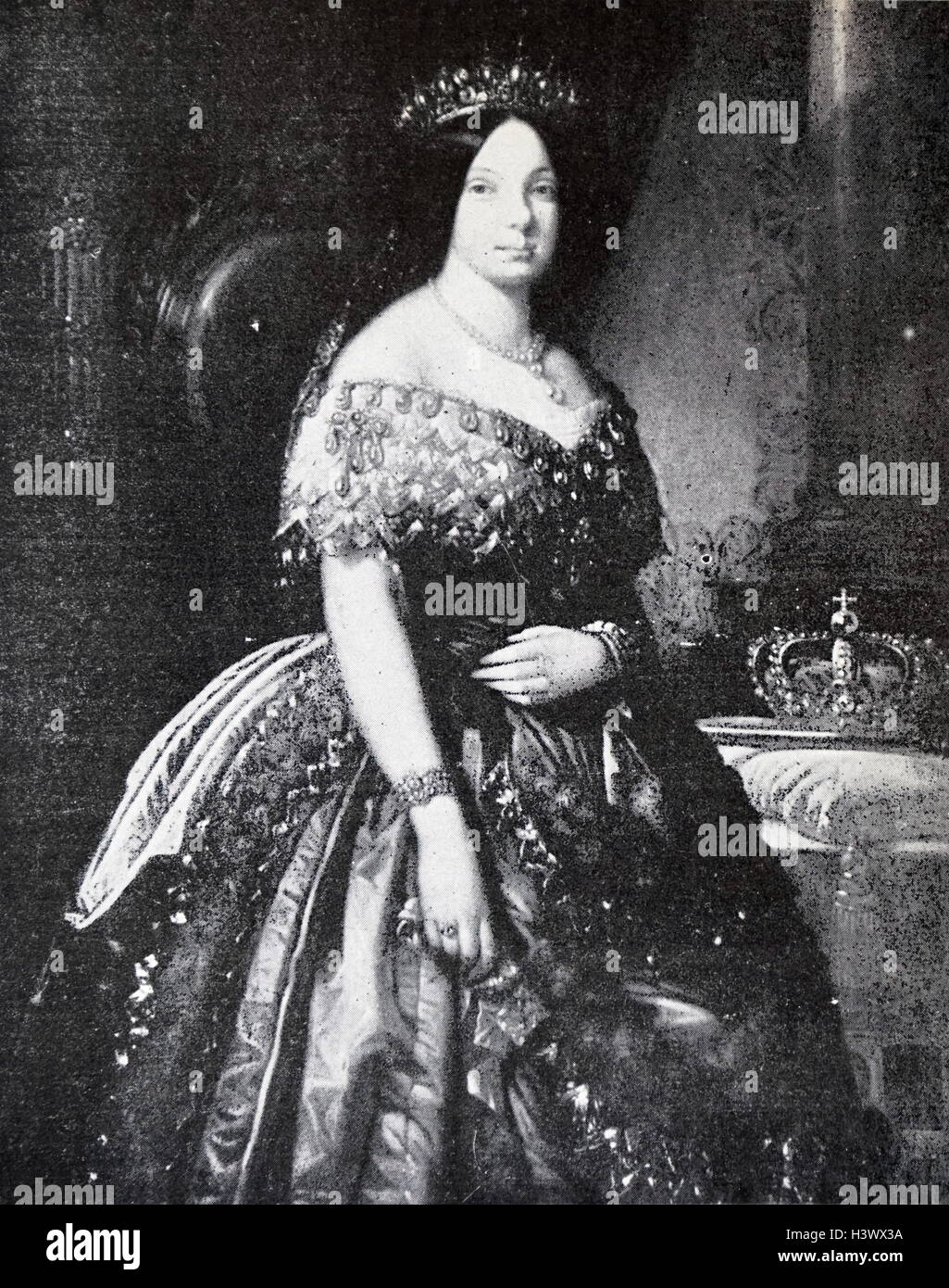 Portrait of Isabella II of Spain (1830-1904) Queen regent of Spain ...