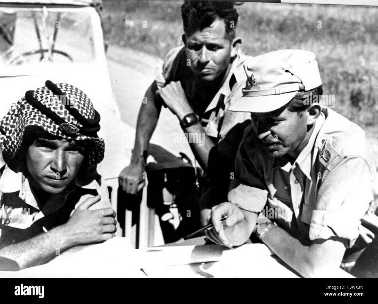 Photograph of Asaf Simchoni (1922-1956), Chaim Herzog (1918-1997) and a ...