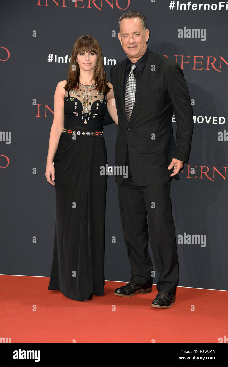 Berlin, Germany. 10th Oct, 2016. Felicity Jones and Tom Hanks attend ...