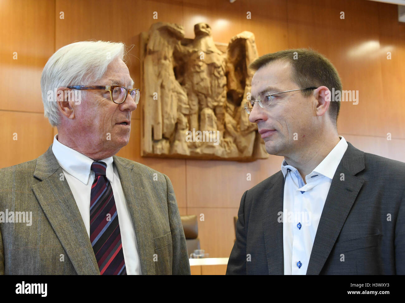 Karlsruhe, Germany. 12th Oct, 2016. Roman Huber, complainant and ...