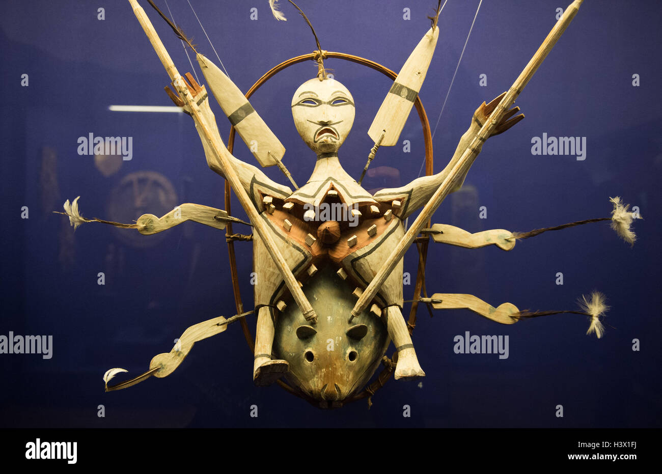 Hamburg, Germany. 11th Oct, 2016. A shaman mask of the Yupiit can be ...