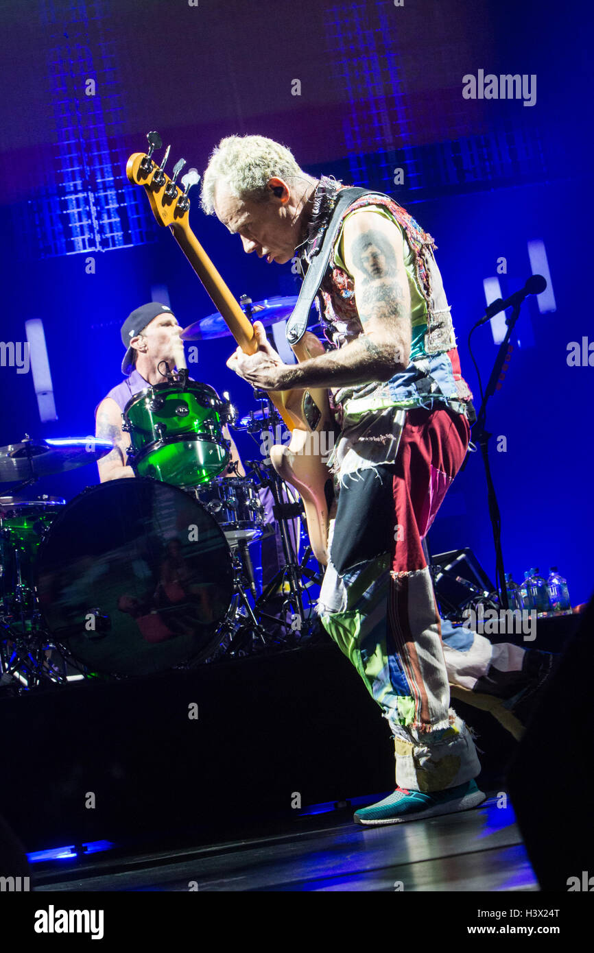 Turin Italy 11 October 2016 The American Rock Band Red Hot Chili Peppers Performs Live At Pala