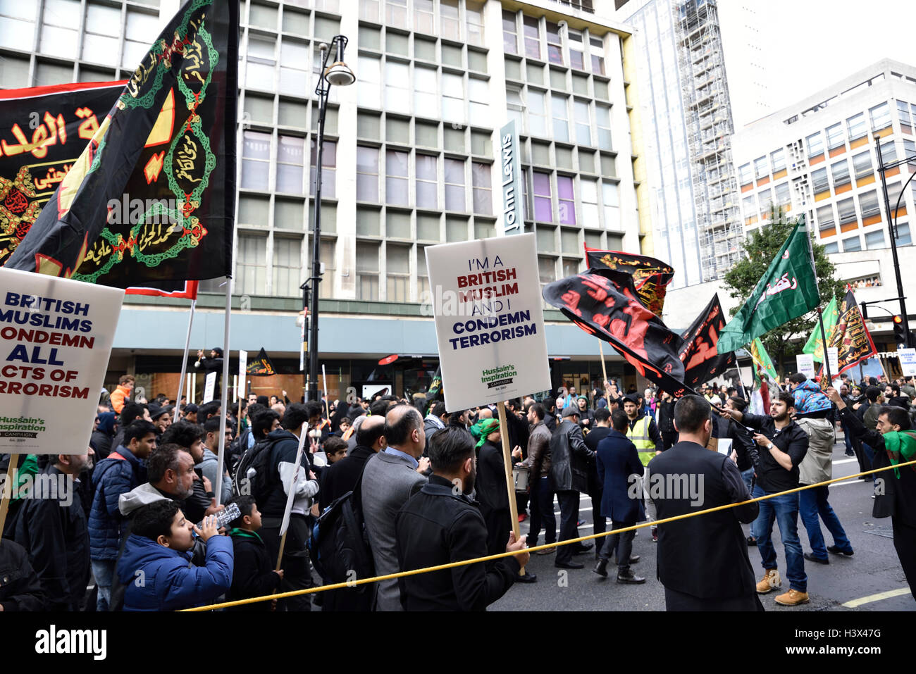 London, UK. 12th October, 2016. Muslims marching during Ashura day 2016 ...