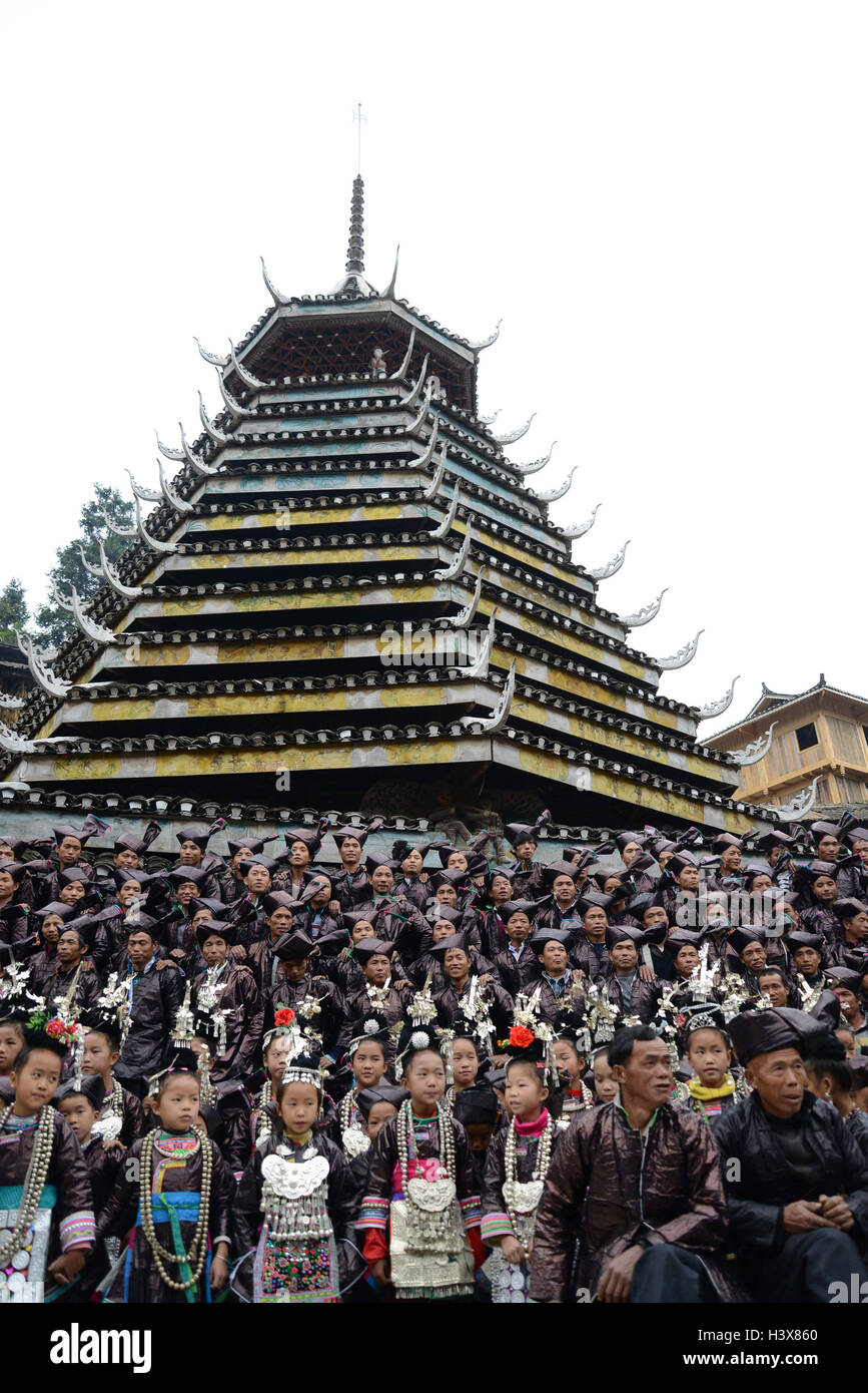 Qiandongnan, China's Guizhou Province. 13th Oct, 2016. People of Dong ...