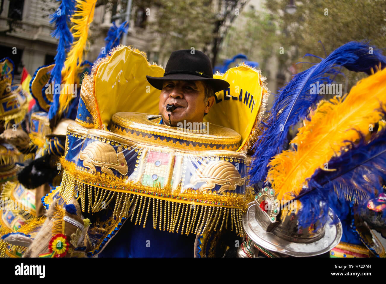 Barcelona, Spain. 12th Oct, 2016. Latin American dance groups during ...