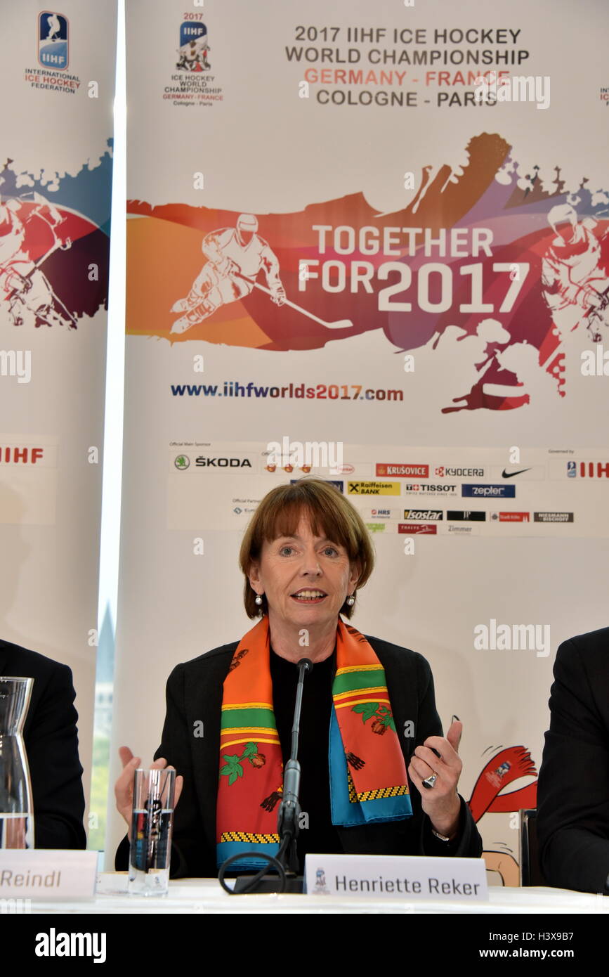 Mayor of Cologne, Henriette Reker, speaks at the official opening press ...