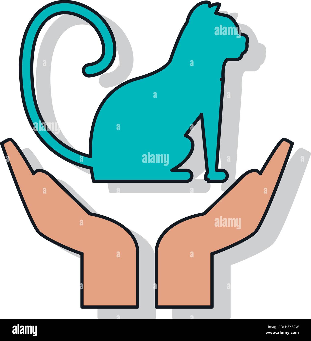 Isolated cat pet over hands design Stock Vector Image & Art - Alamy