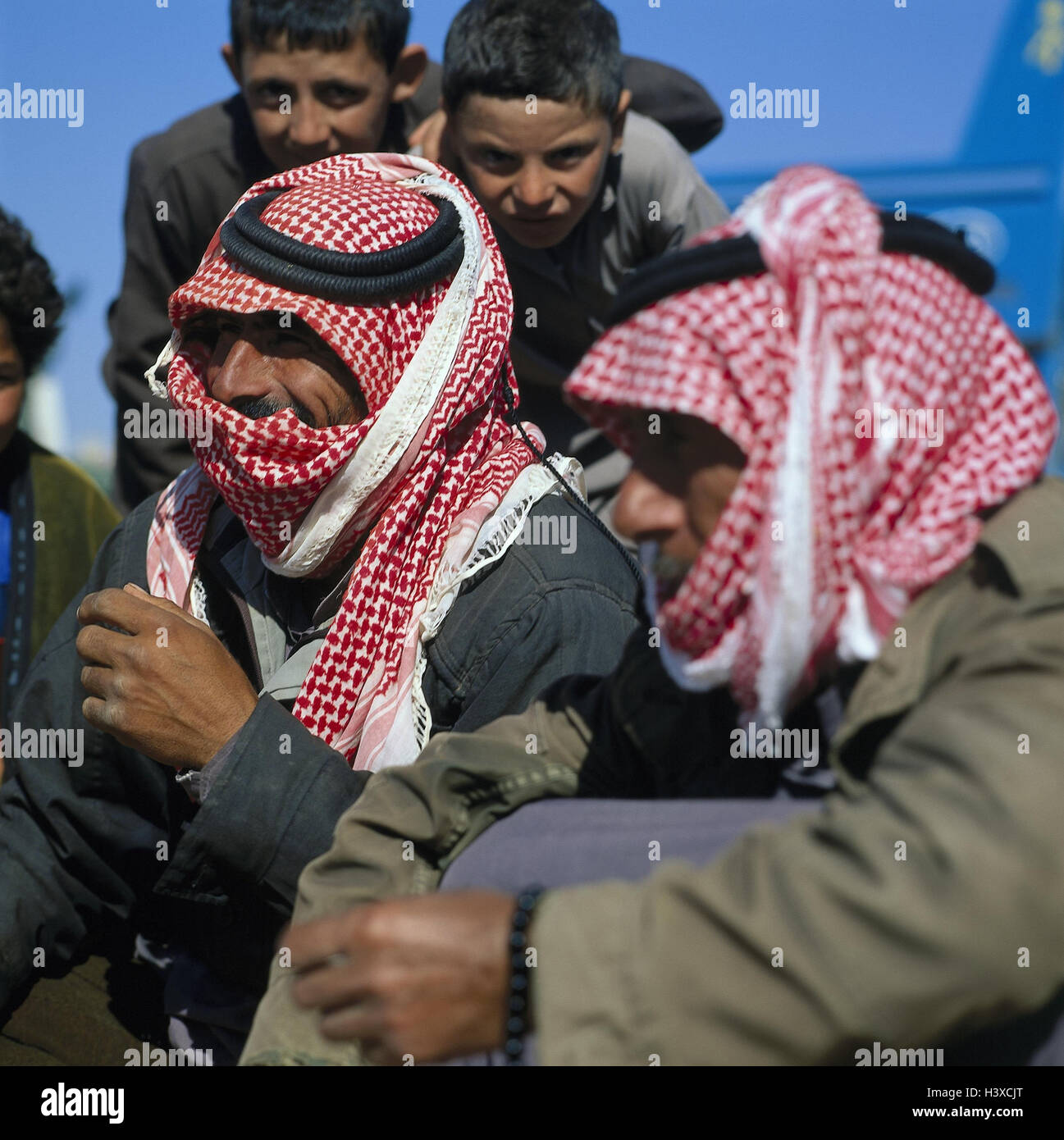 Syria, men, Kefije, children, Asia, the Near East, the Middle East ...