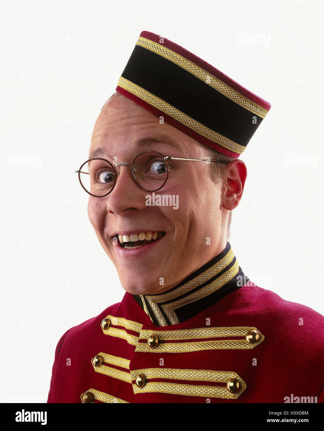 Page, young, uniform, facial play, half portrait, professions, hotel ...