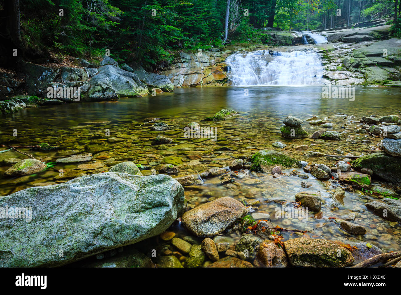 Mumlava river in the Karkonosze National Park, Harrachov Stock Photo ...
