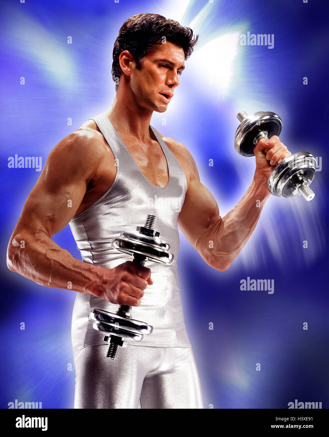 Man, dumbbell training, motion sport, athlete, sport, sportsman ...