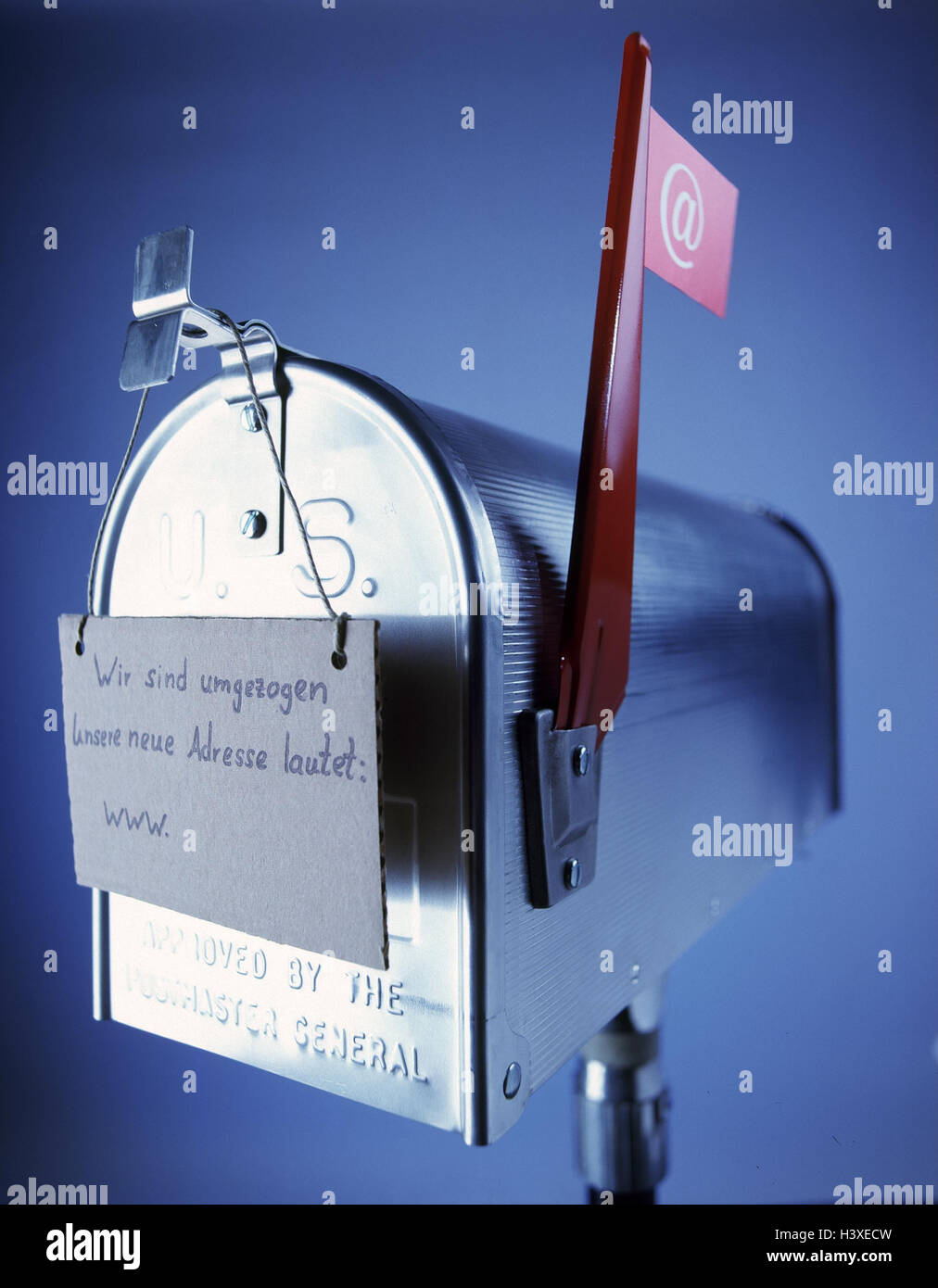 Mailbox, mailbox, at symbol, procession message, cut out, outside, At ...
