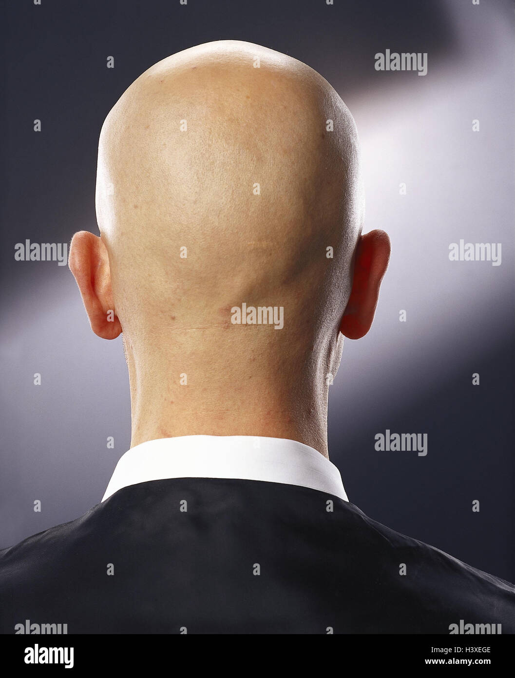Man, shirt, sports jacket, bald head, back view Men, head, bald, shaves ...
