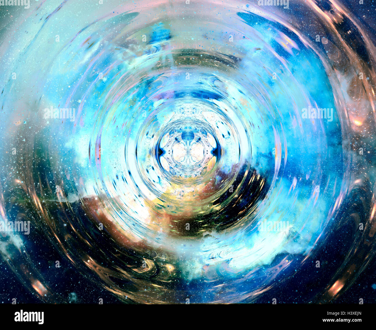 graphic concept of music in space, cosmic sound waves, computer design ...