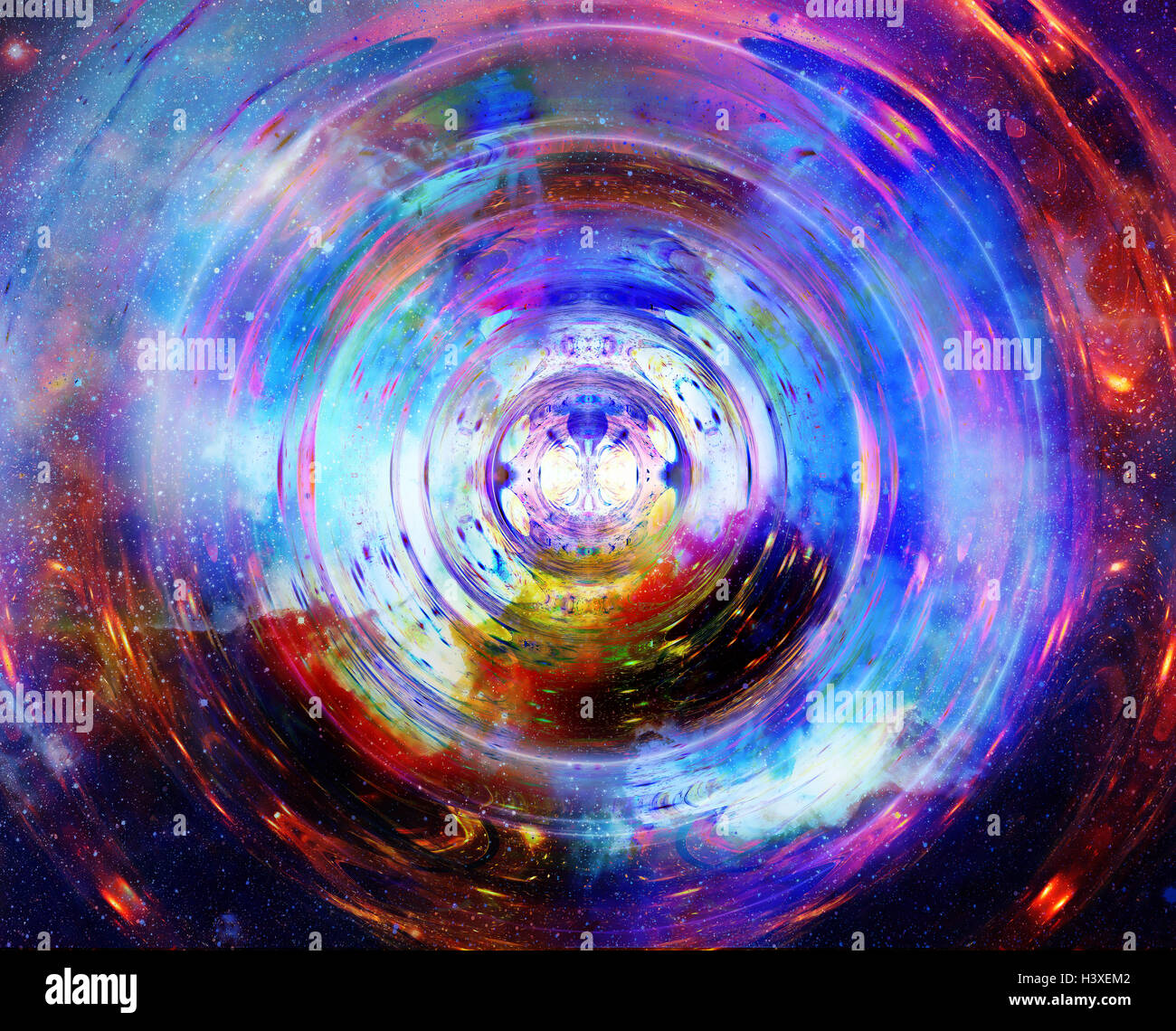 graphic concept of music in space, cosmic sound waves, computer design ...