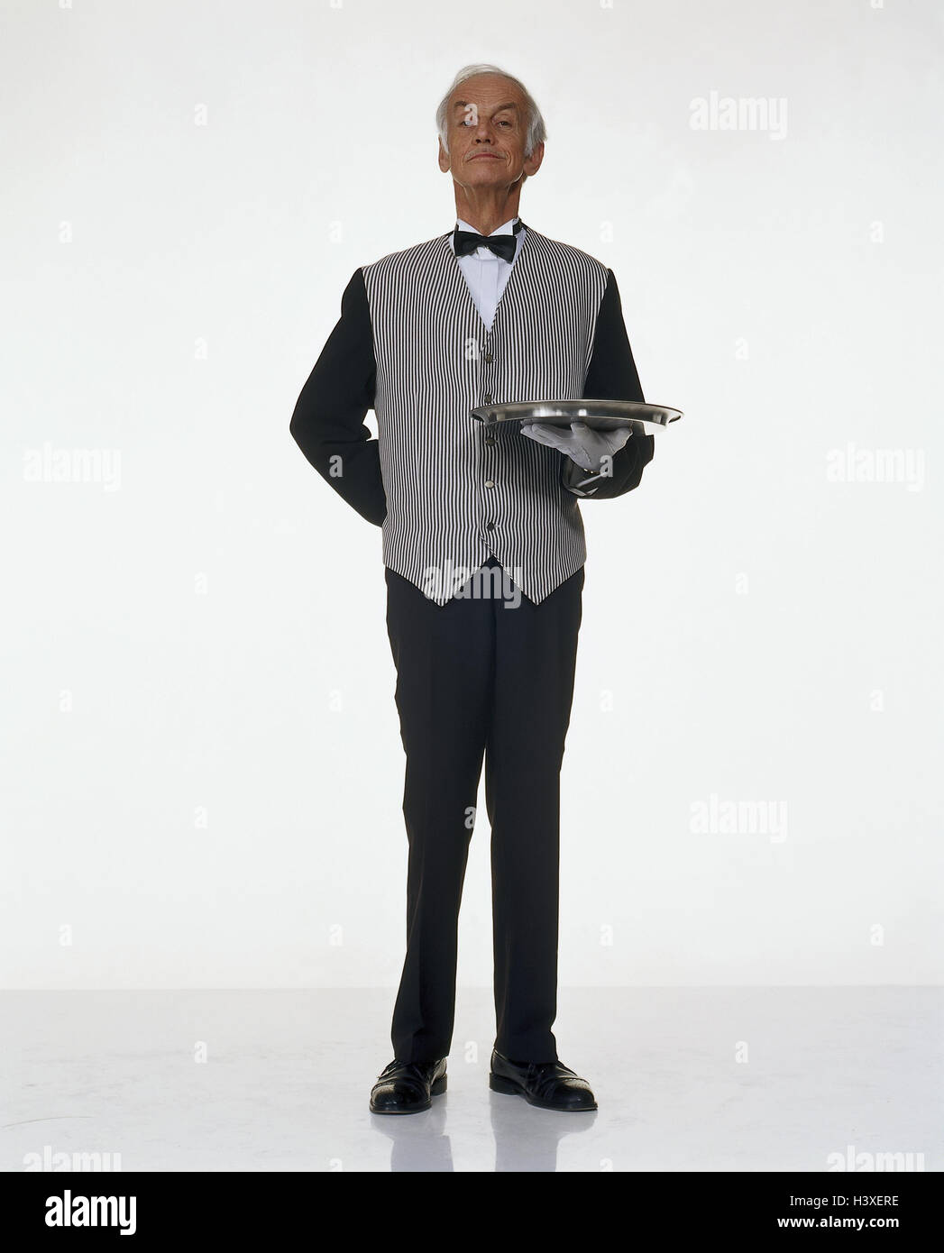 Butler, tablet, professions, studio, copy space, servant, man, boss ...