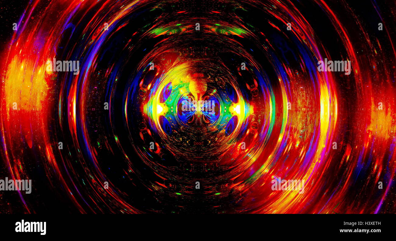 graphic concept of music in space, cosmic sound waves, computer design ...