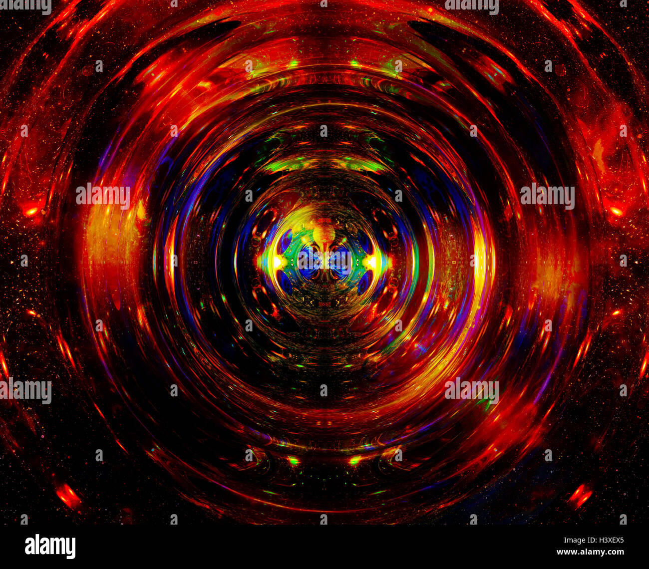 graphic concept of music in space, cosmic sound waves, computer design ...