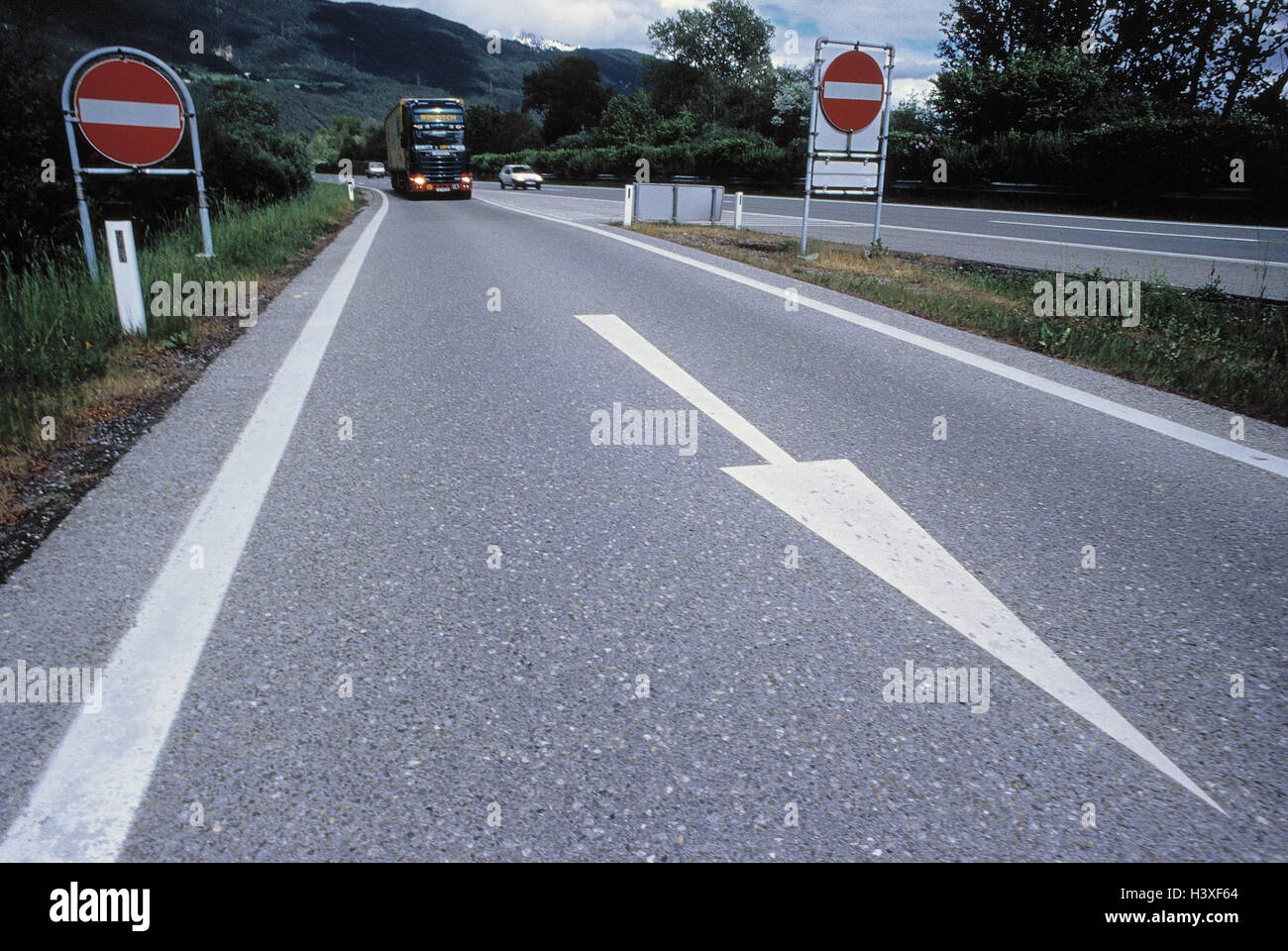 Highway, traffic, motorway exit, traffic sign, direction the traffic ...