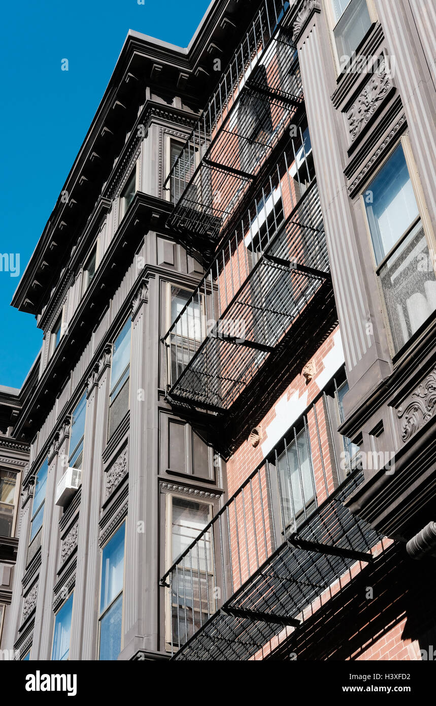 Detailed architectural view of expensive apartments seen in midtown ...