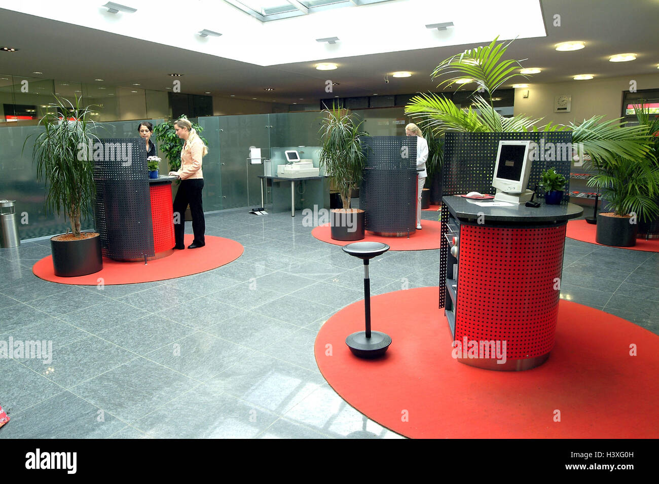 Bank buildings, indoors, customer advice Bank, credit institution ...