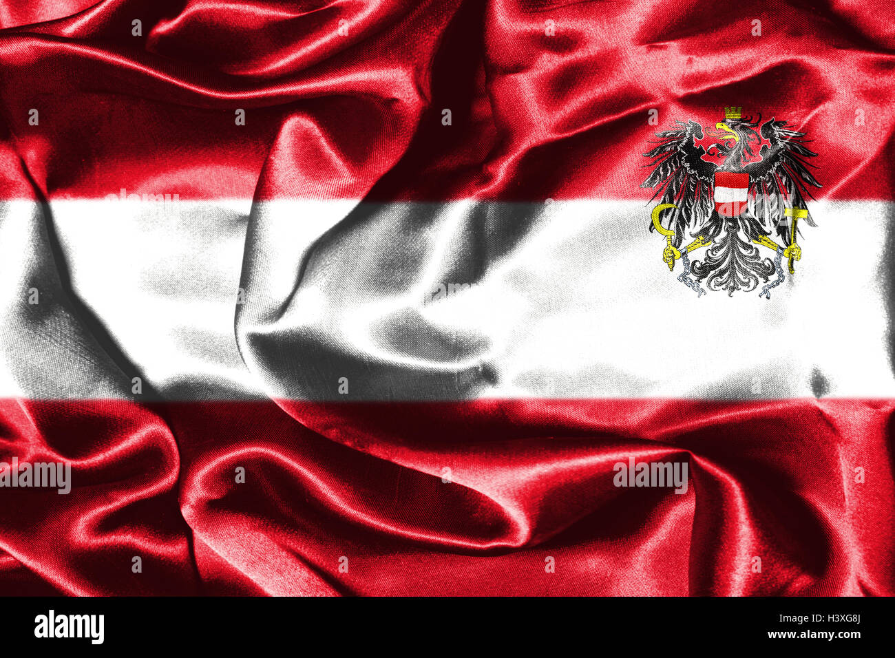Austrian Flag Grunge Looking With Coat Of Arms Eagle Emblem Stock Photo ...