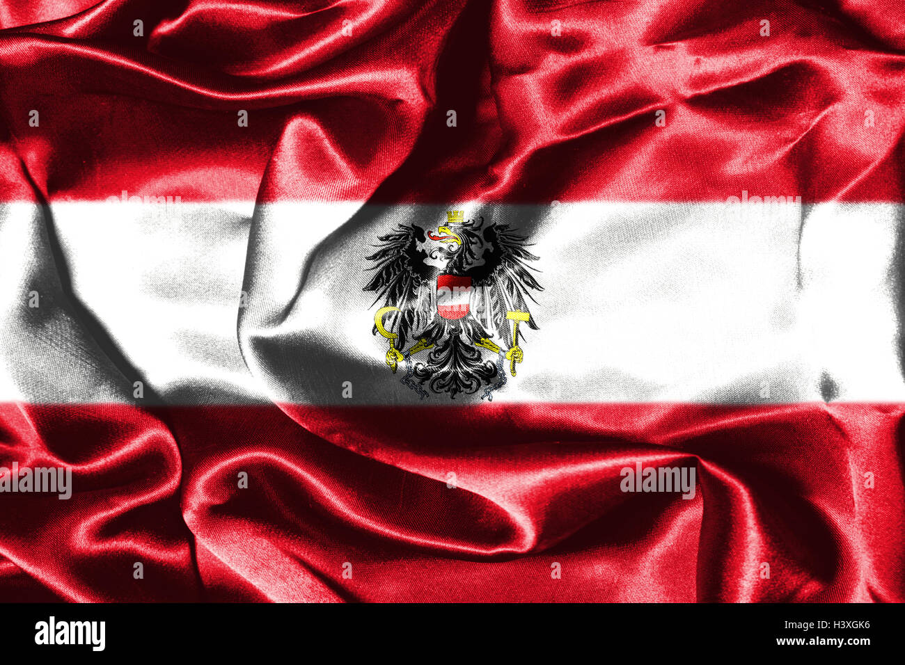 Austrian Flag Grunge Looking With Coat Of Arms Eagle Emblem Stock Photo ...