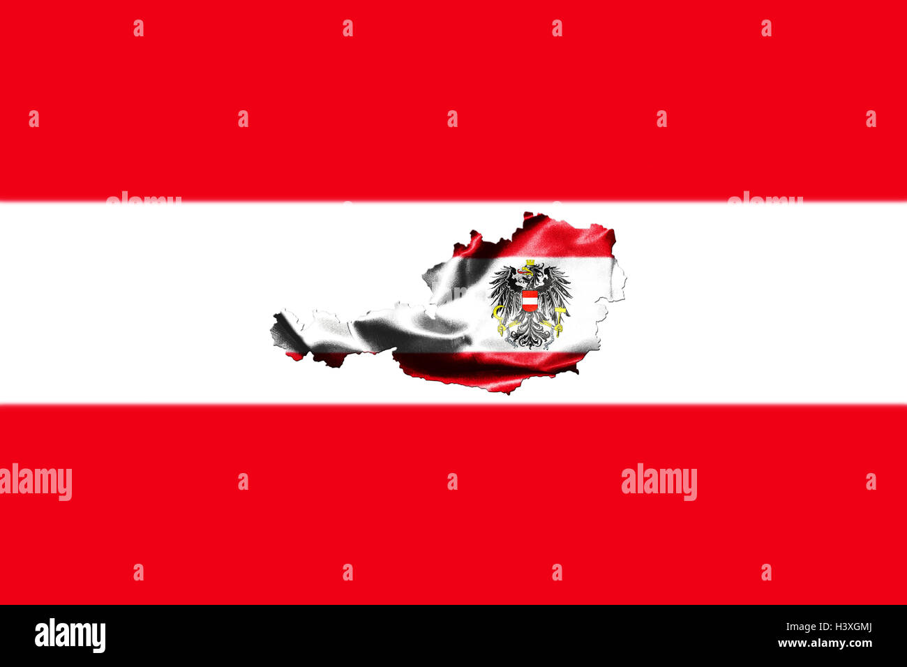 Map of Austria with national flag isolated on Austrian Flag background ...