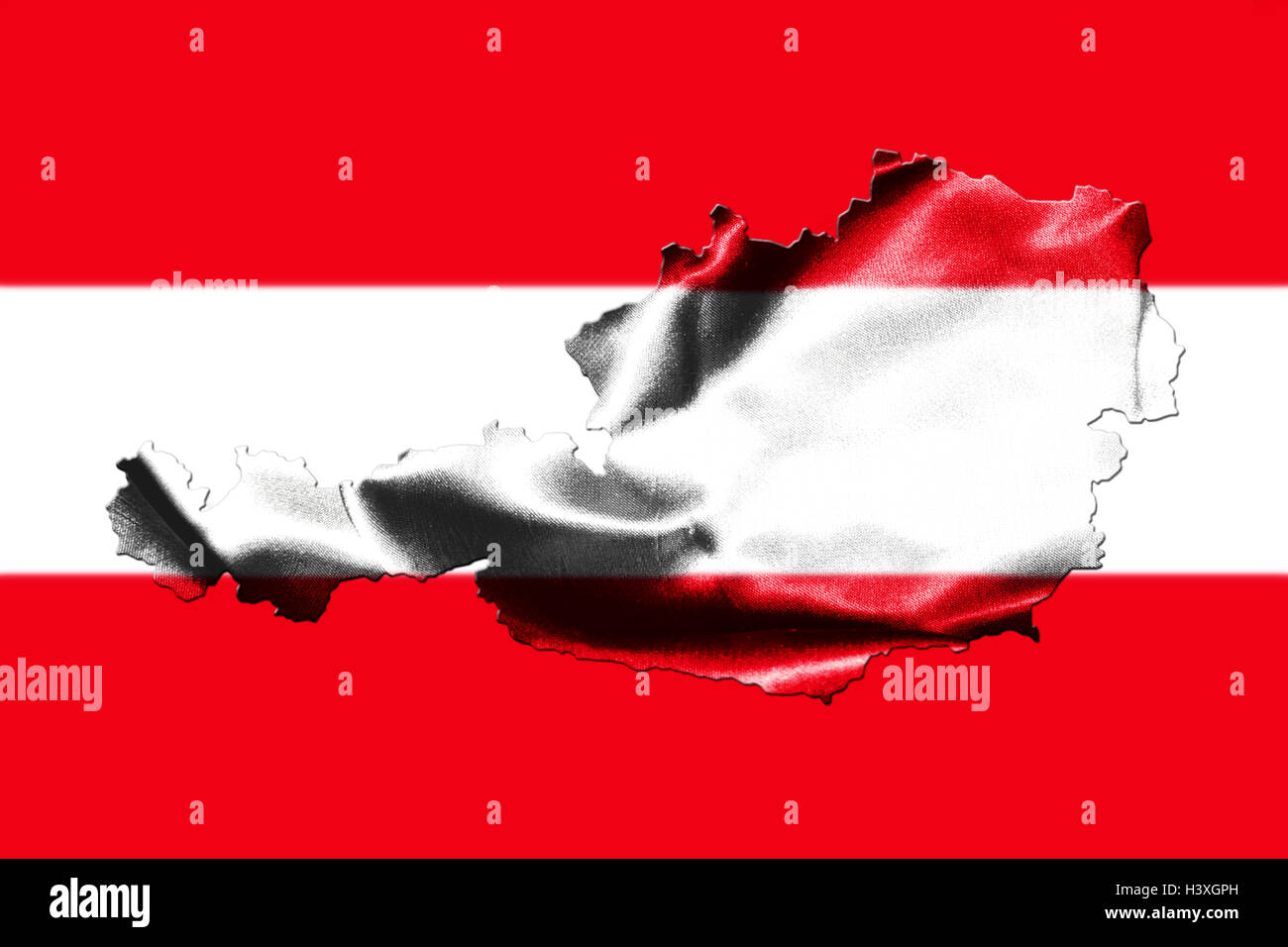 Map of Austria with national flag isolated on Austrian Flag background ...
