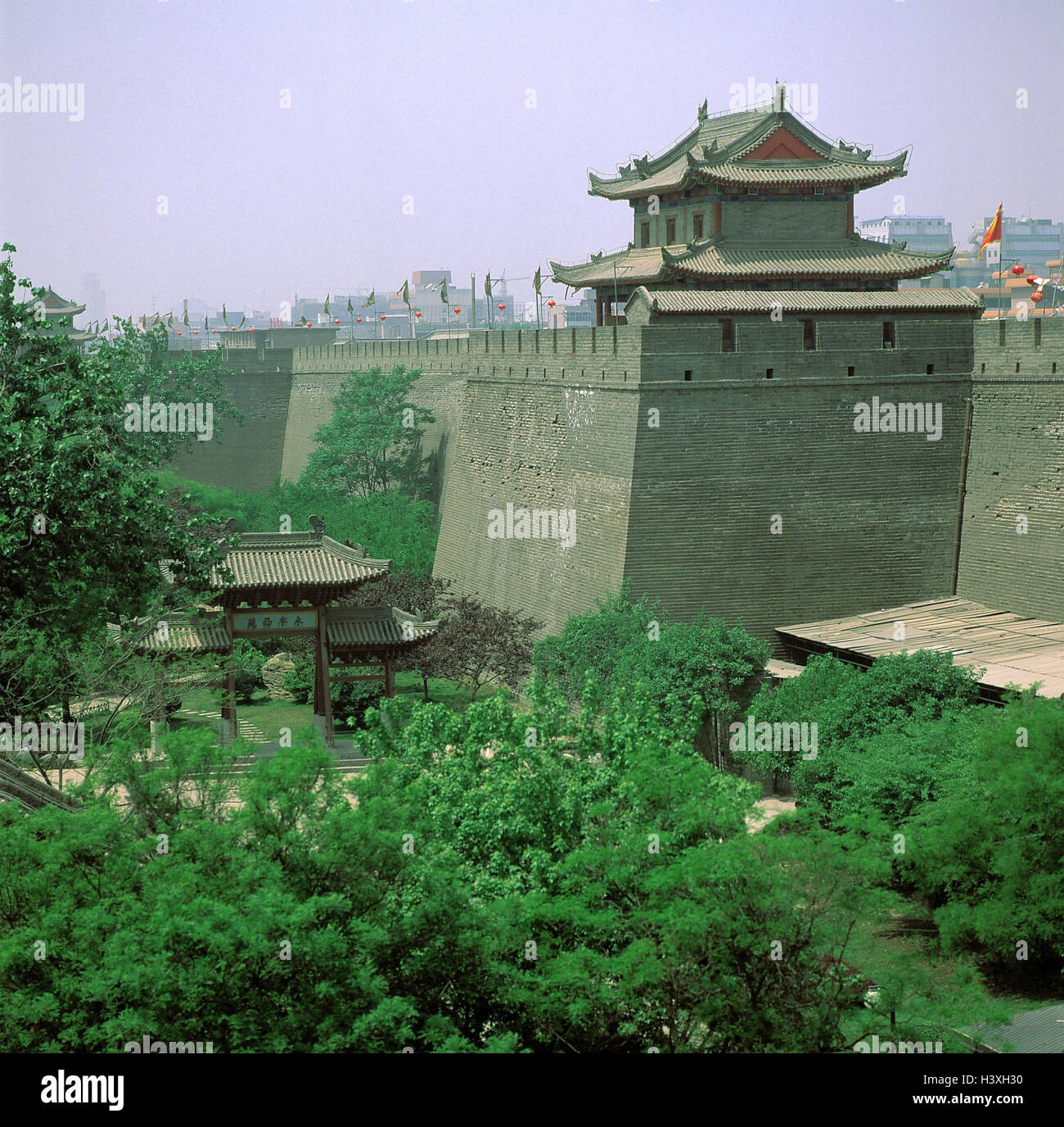 China, Shaanxi, Xi'an, city wall, outside, Shenxi, Shensi, Schensi ...