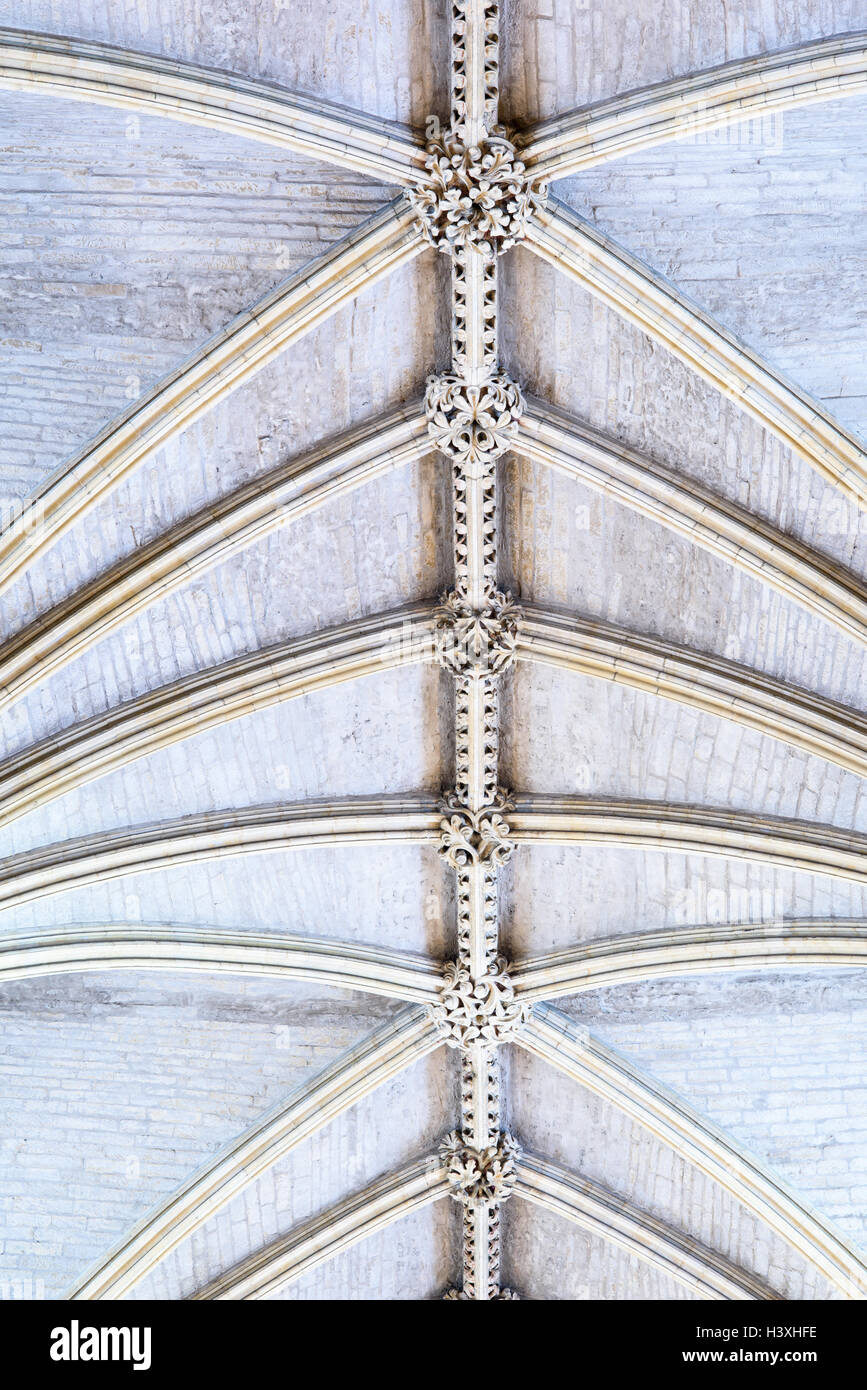 Detail from the chancel ceiling in the medieval christian cathedral at ...